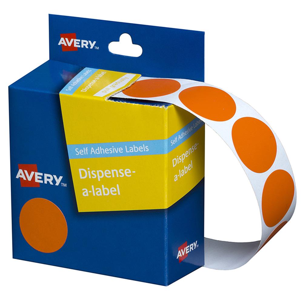 Avery Label Dispenser DMC24O Orange Round 24mm 500 Pack | Avery ...