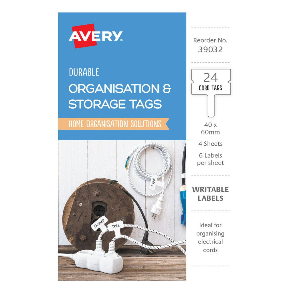 Avery Organisation & Storage Tags 40x60mm 6up 4 Sheets | Avery ...