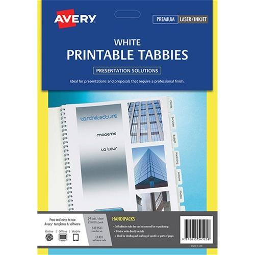 Avery Printable Self Adhesive Tabs - White 48's | Avery — Discount Office