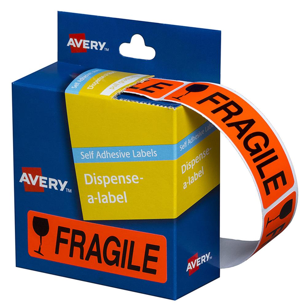Avery Printed Labels Dispenser pack - 'FRAGILE' | Avery — Discount Office