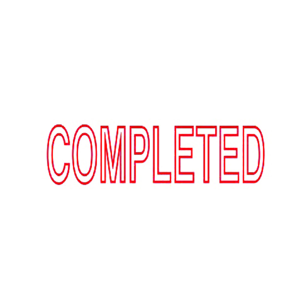 Deskmate Pre-Inked Office Stamp, COMPLETED, Red | Desktop Essentials ...