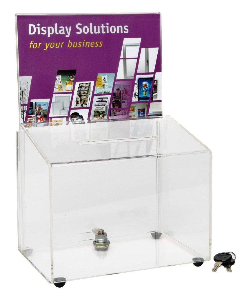 Ballot Box With Key Lock & A5 Landscape Sign Holder | Cash Boxes ...
