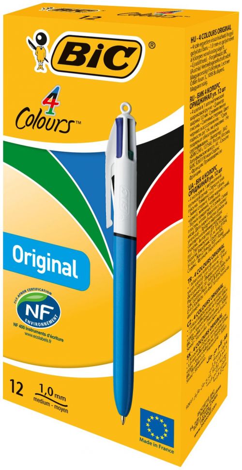 Bic Biro 4 Colour Pen x 12's pack, Ballpoint | 4 Colour Pens — Discount ...