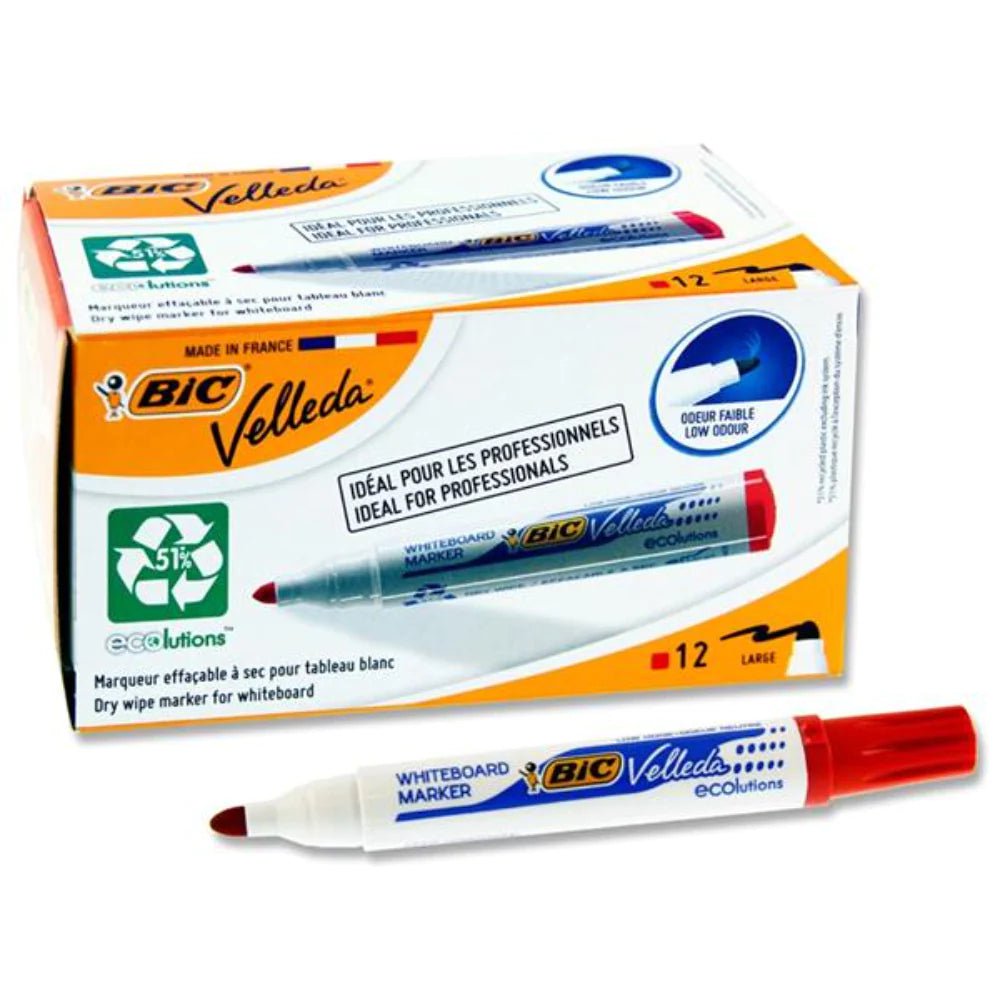 BIC Velleda ECOlutions Red Whiteboard Marker Bullet Tip x 12's pack (1 ...