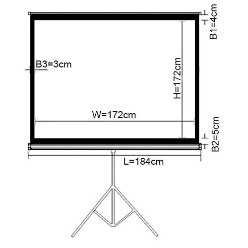 BRATECK 96'' Projector screen with Tripod. Perfect for education, comm ...