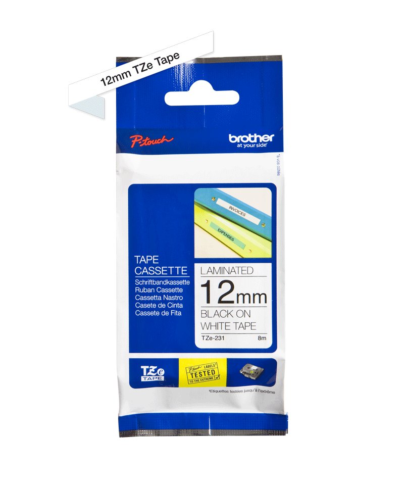 Brother TZe231 12mm TZ Tape Black on White | Brother — Discount Office