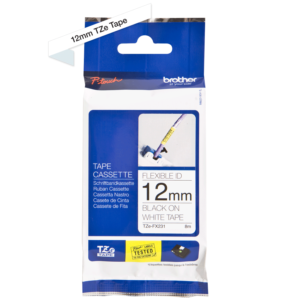 Brother TZeFX231 12mm Flexible Tape Black on White | Brother — Discount ...