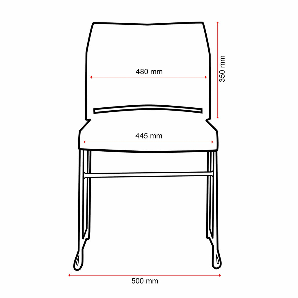 Buro Envy Stacking Chairs, Black, Reflective Silver Frame, Assembled ...