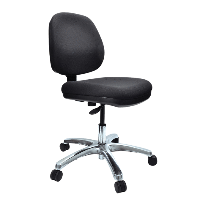 Buro Image Office Task Chair with Polished Aluminium Base, Black Fabri ...