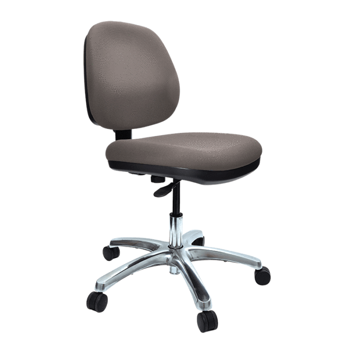 Buro Image Office Task Chair with Polished Aluminium Base, Charcoal Fa ...