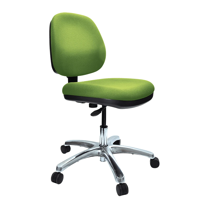 Buro Image Office Task Chair with Polished Aluminium Base, Green Fabri ...