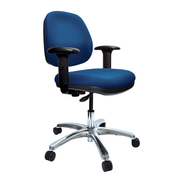 Buro Image Office Task Chair with Armrest, Polished Aluminium Base, Bl ...