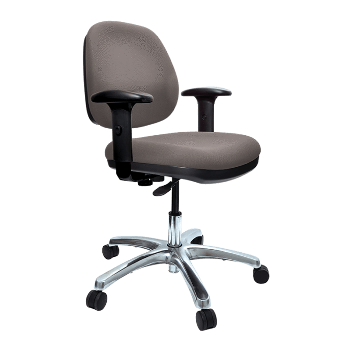 Buro Image Office Task Chair with Armrest, Polished Aluminium Base, Ch ...
