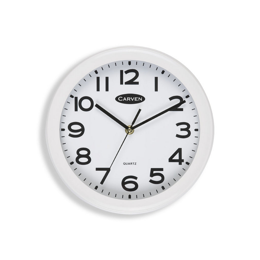 Carven Clock 250mm White Frame | Clocks — Discount Office