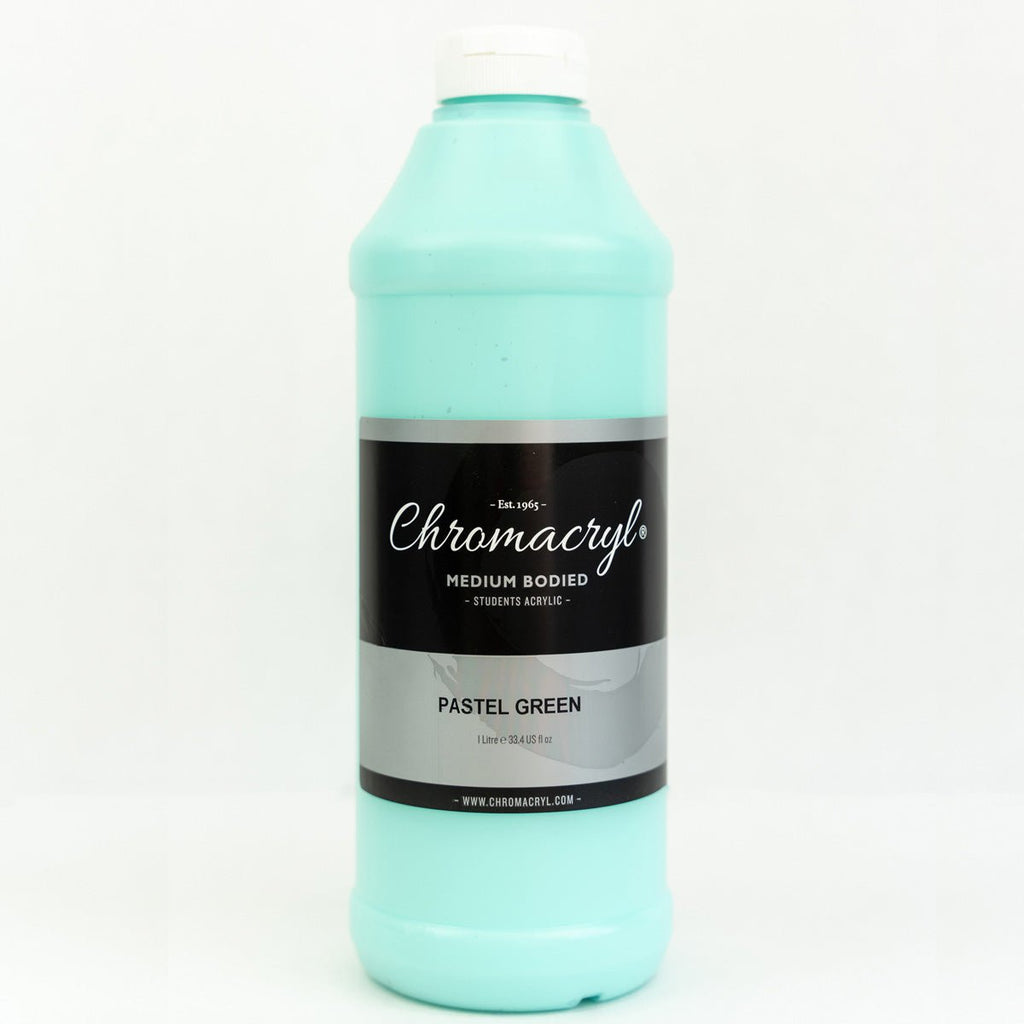 Chromacryl Acrylic Paint Student 1 Litre Pastel Green | Acrylic Paints ...