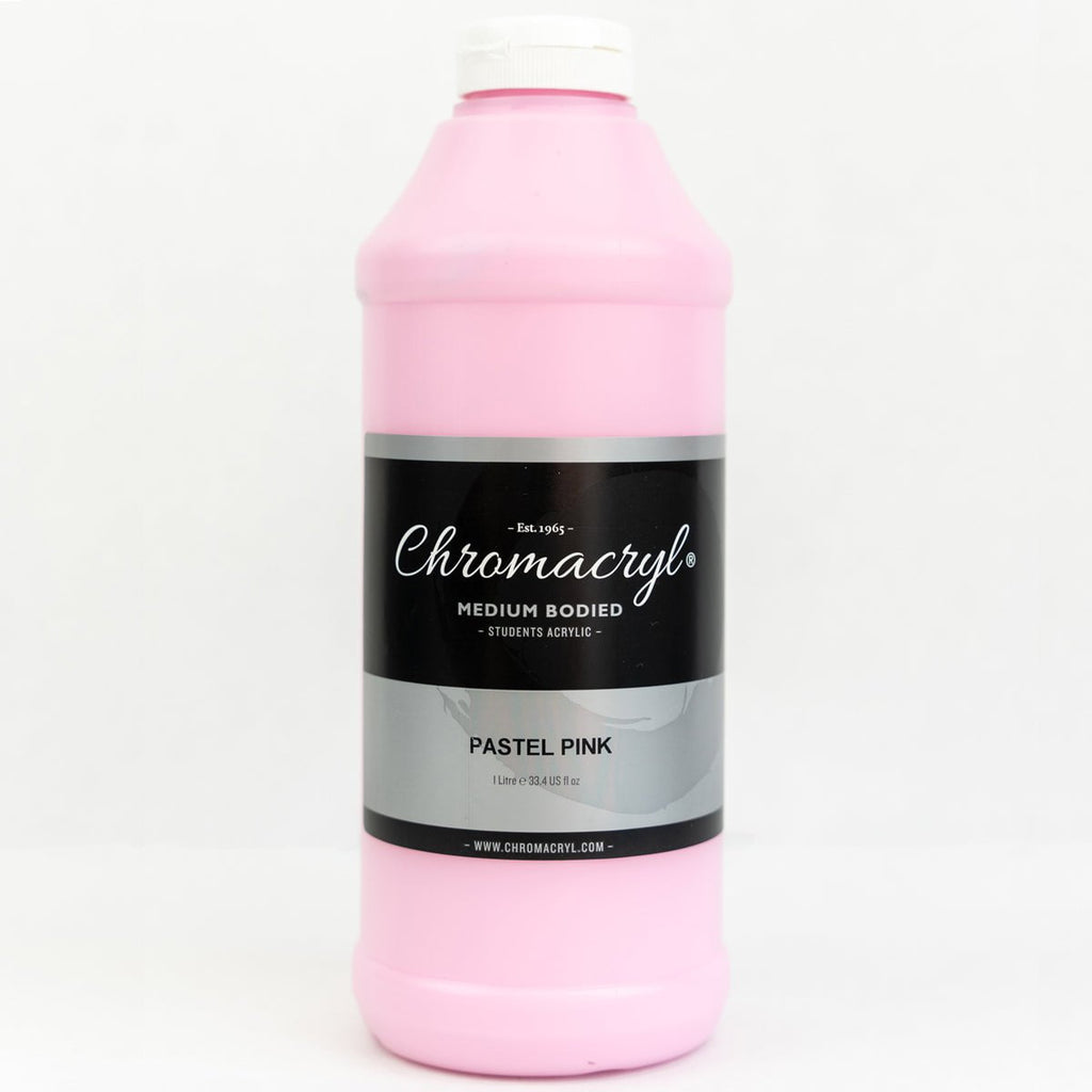 Chromacryl Acrylic Paint Student 1 Litre Pastel Pink | Acrylic Paints ...