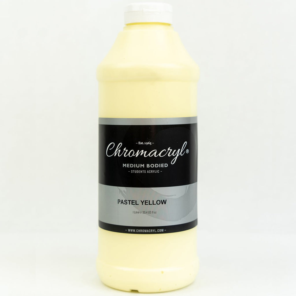 Chromacryl Acrylic Paint Student 1 Litre Pastel Yellow | Acrylic Paints ...