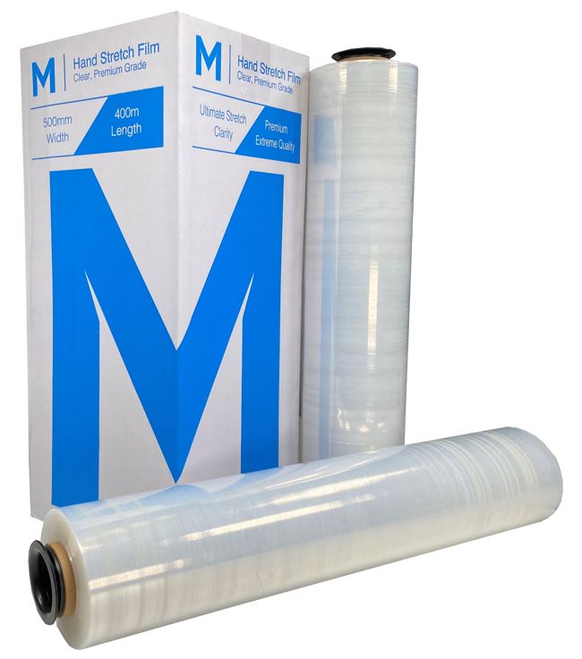 Clear 15mu Premium Hand Stretch Film Roll 500mm x 400mt x 4 Rolls ...