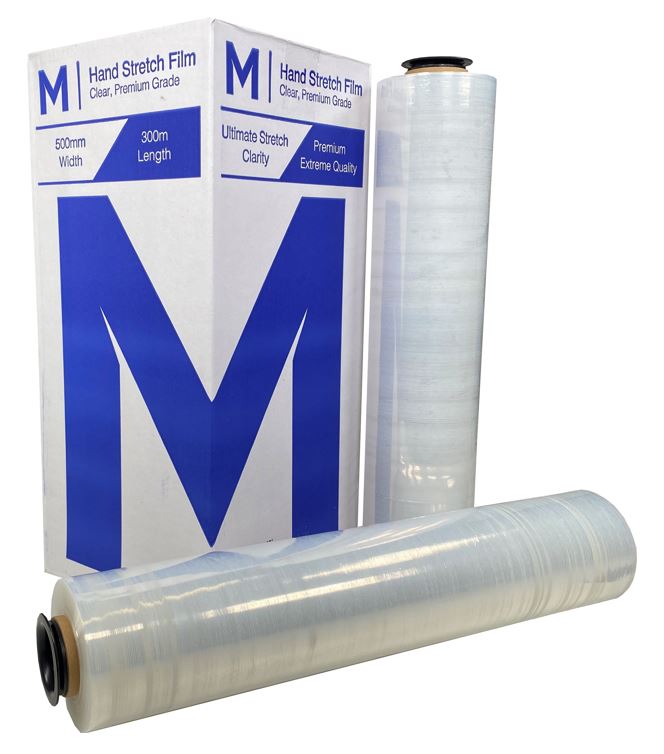 Clear 23mu Premium Hand Stretch Film Roll 500mm x 300mt x 4 Rolls ...