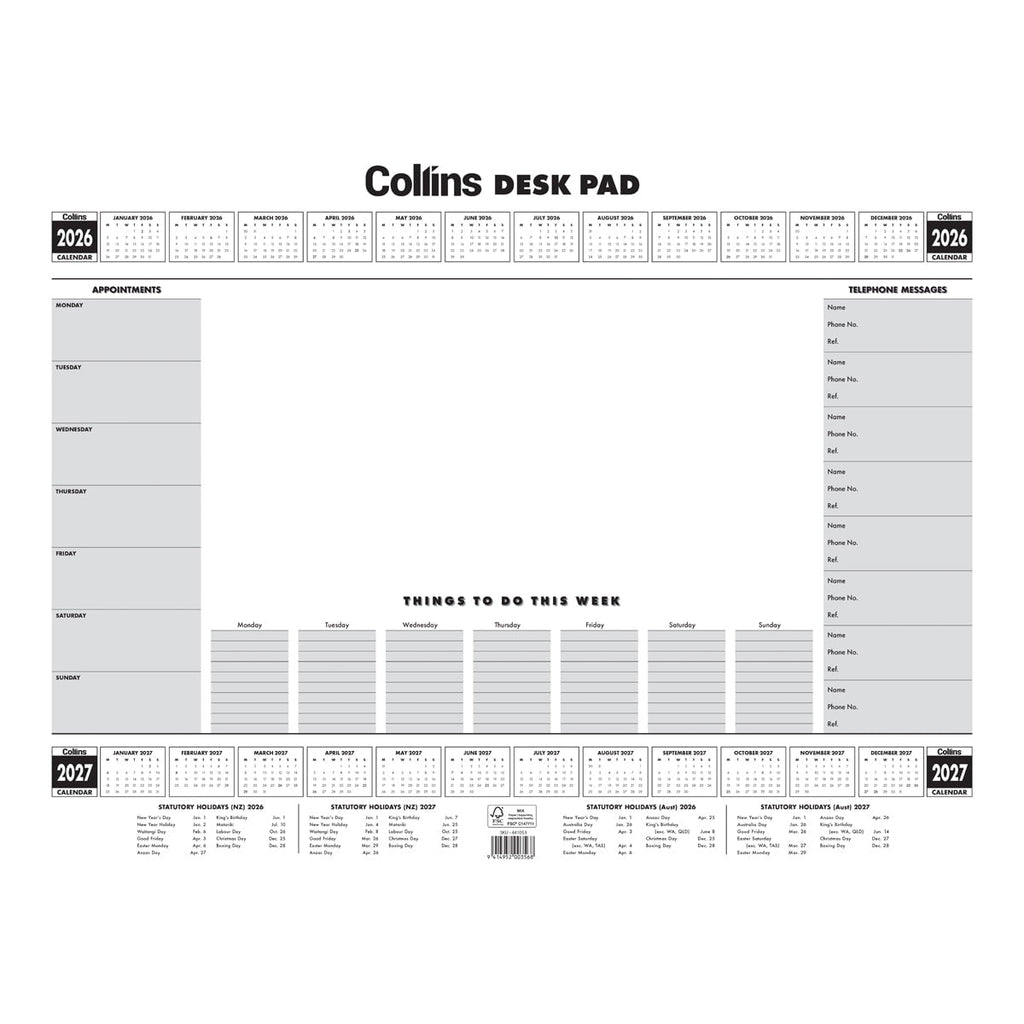 Collins A2 Executive Desk Pad 50lf 2026 2027 | Collins — Discount Office