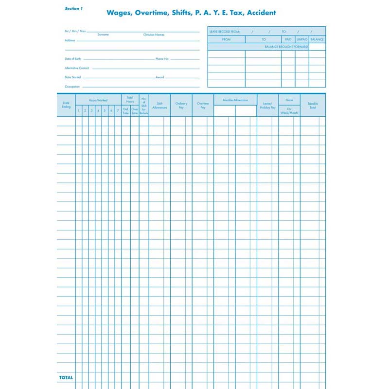 Collins A4 P9-77 Wage / PAYE Record Book | Business Books — Discount Office