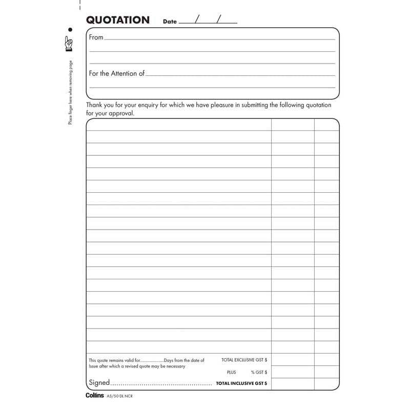 Collins A5/50DL Quotation Book | Business Books — Discount Office