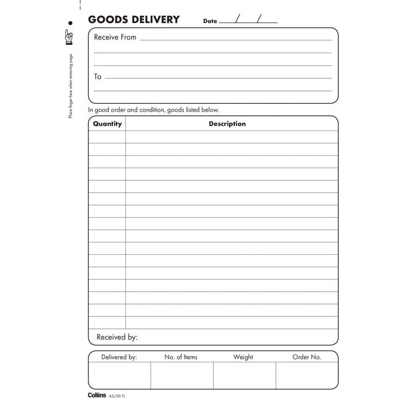 Collins A5/50TL Delivery Book Triplicate | Business Books — Discount Office