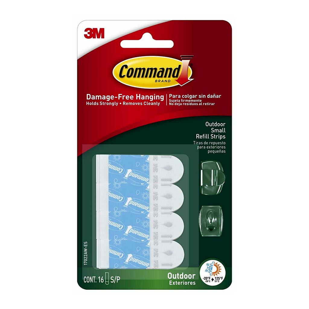 Command Outdoor Refill Strips 17022AW-ES Small, Pack of 16 | Command ...
