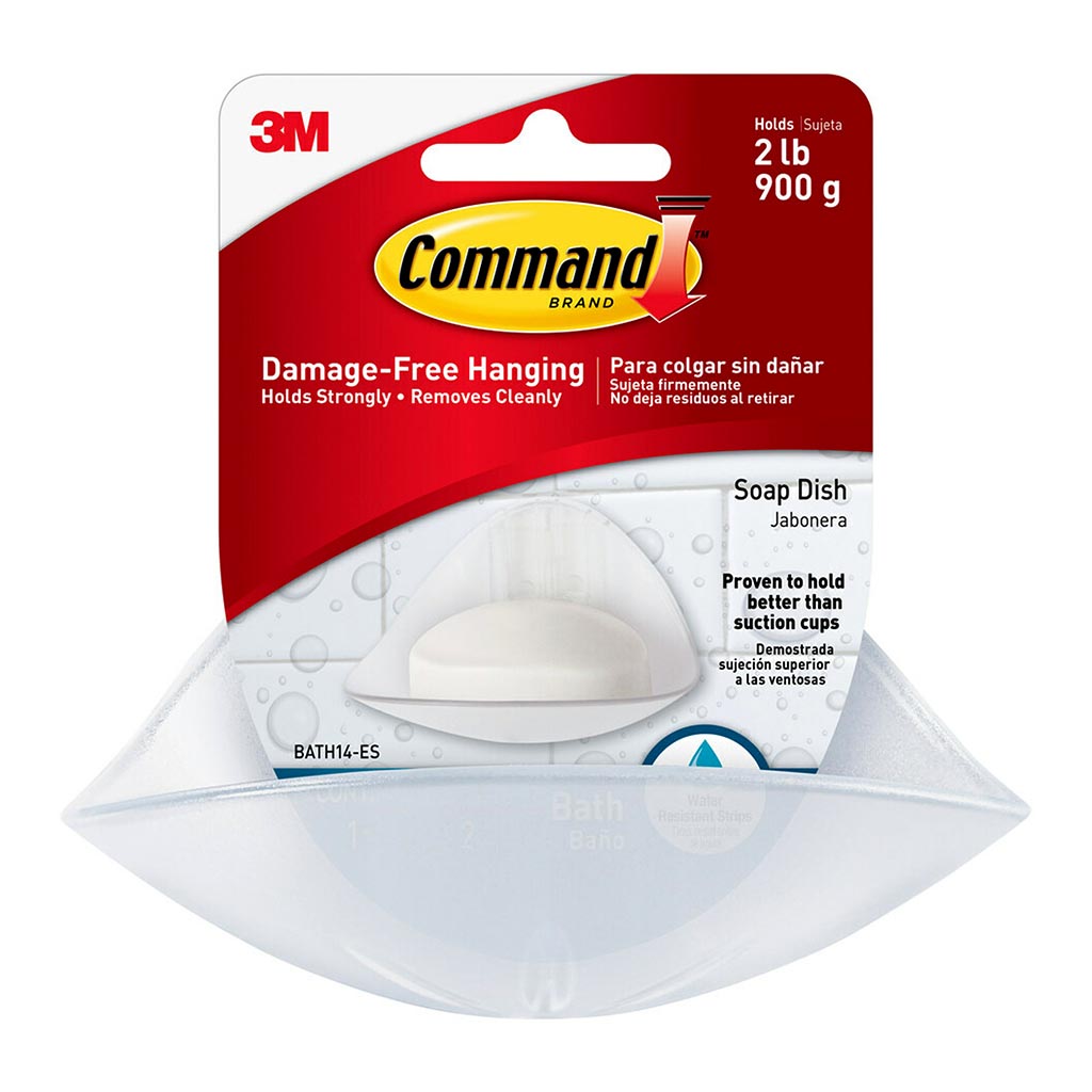 Command Soap Dish with Water Resistant Strips (BATH14-ES) | Command ...