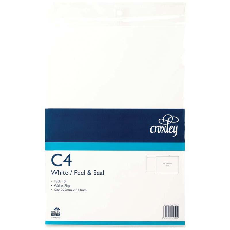 Croxley Envelope C4 Peel And Seal Wallet Flap 10's Pack | Croxley ...