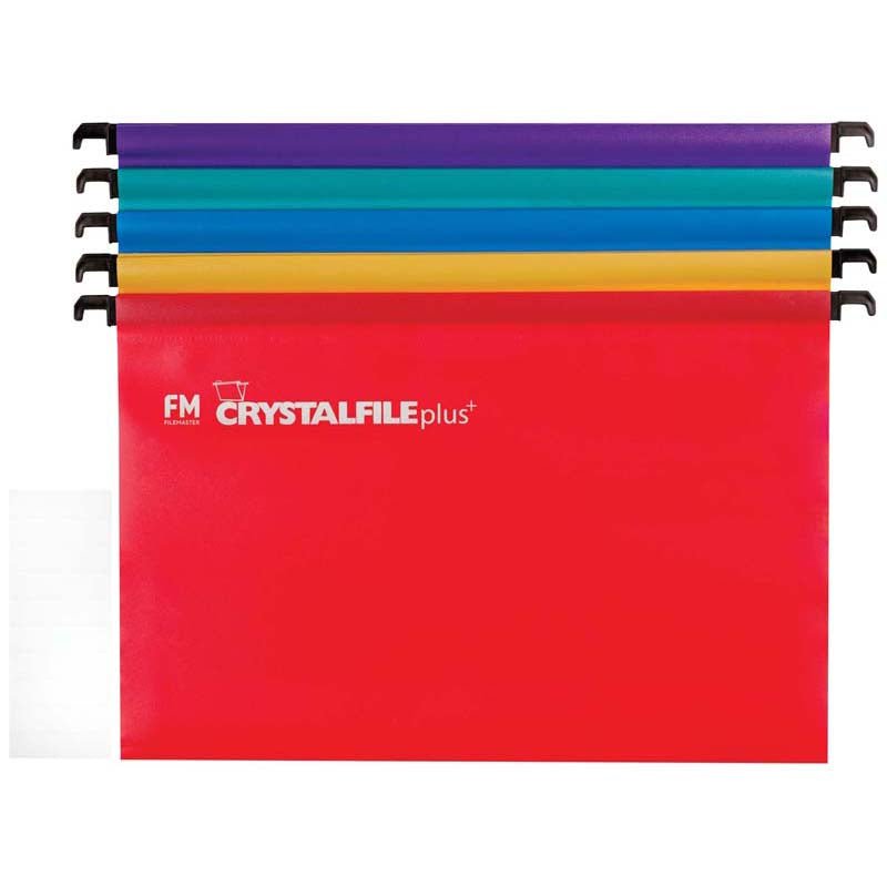 FM Crystalfile Plus Polyprop Suspension File Foolscap 10's, Assorted C ...