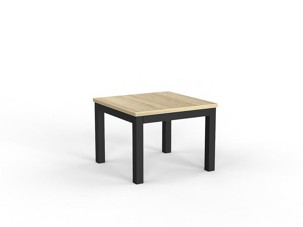 Knight's Cubit Coffee Table 600mm x 600mm - Black Frame (Choice of Wor ...