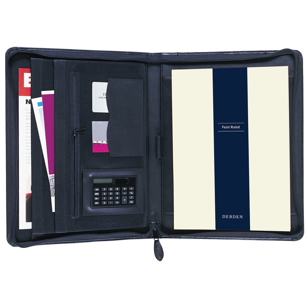 Debden Compendium Portfolio Executive A4 Zippered Leather Black ...