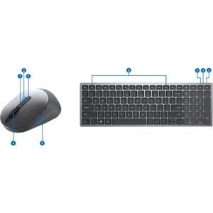 Dell Multi-Device Wireless Keyboard & Mouse Combo US English - KM7120W ...