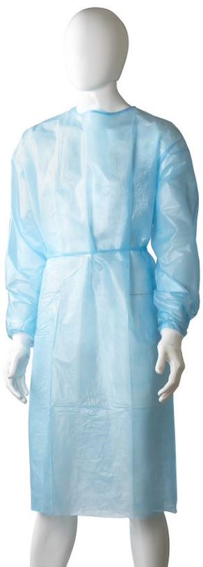 Disposable Coated Polypropylene Isolation Gown, 1200mm x 1400mm x 40 p ...