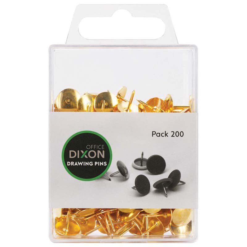 Dixon Brass Drawing Pins x 200 | Clips, Pins & Fasteners — Discount Office