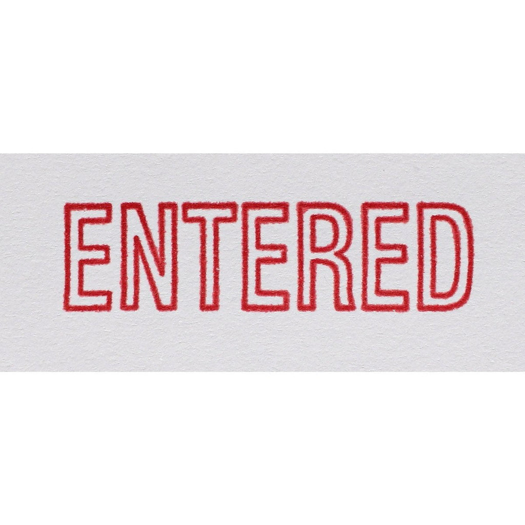 Dixon ENTERED Self Inking Rubber Stamp, Red | Dixon — Discount Office