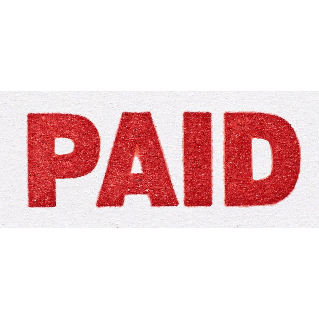 Dixon PAID Self Inking Rubber Stamp, Red | Desktop Essentials ...