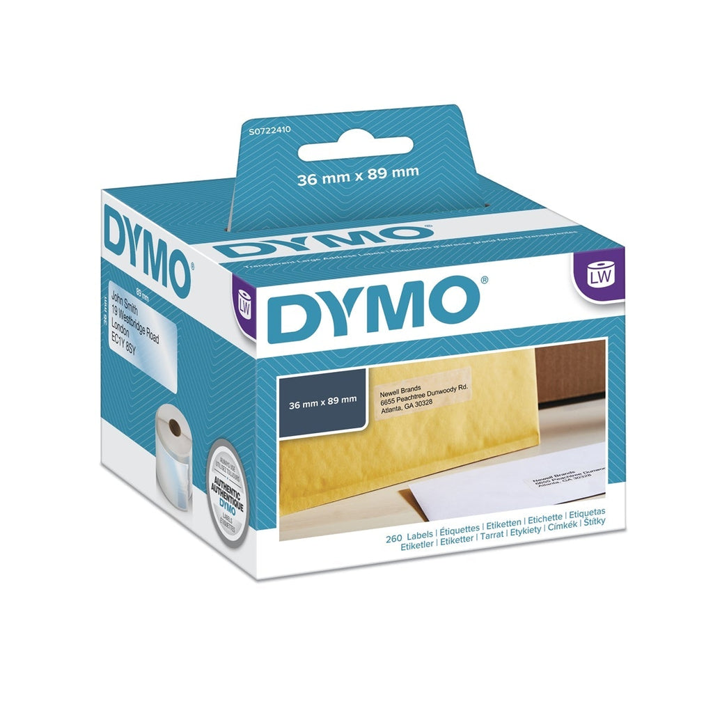 Dymo 36 x 89mm LW Clear Address Labels (S0722410) | Dymo — Discount Office