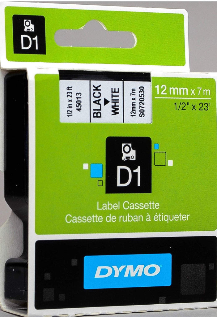 Dymo D1 Tape 12mm Black on White (45013) | Dymo — Discount Office