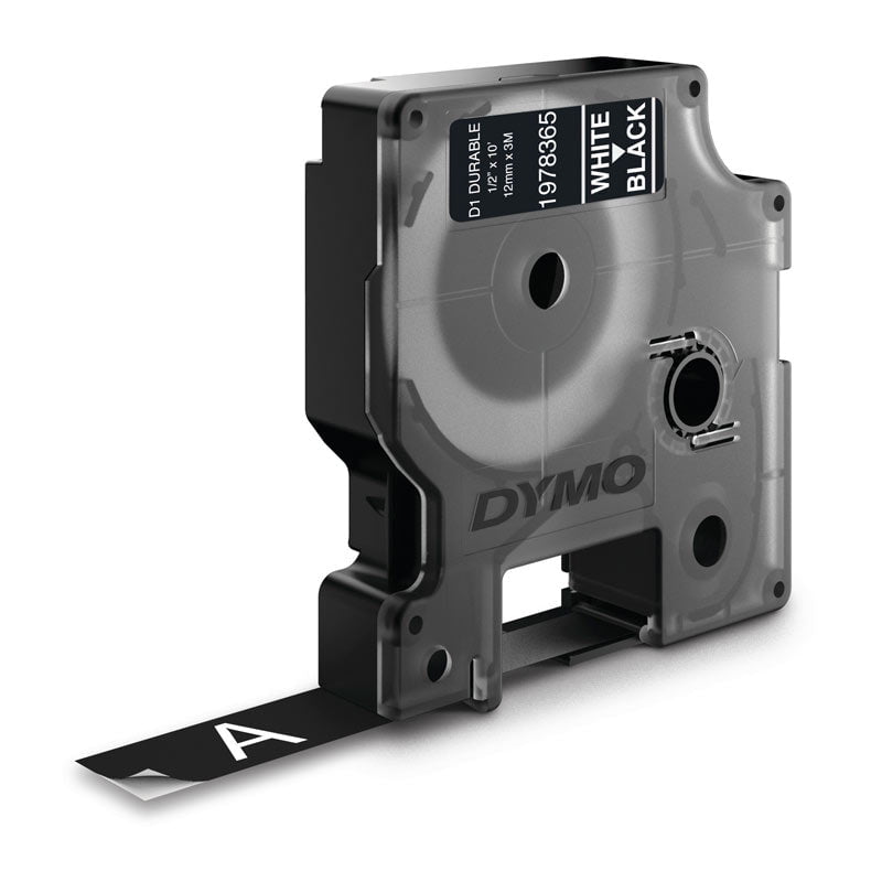 Dymo D1 White on Black 12mm x 3m Label Tape | Dymo — Discount Office