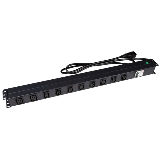 DYNAMIX 10 Outlet Vertical Power Rail (8x 10A IEC C13 & 2x 16A IEC C19 ...