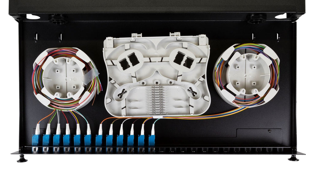 DYNAMIX 19'' 1U Fibre Tray 24C LC SM FULLY LOADED w 24x LC Elite OS2 P ...