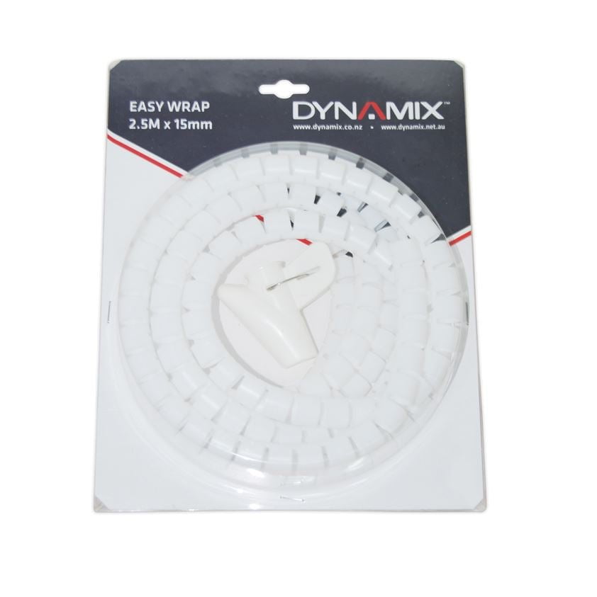 Dynamix 2.5mx15mm Easy Wrap, Cable Management Solution, White | Cable ...