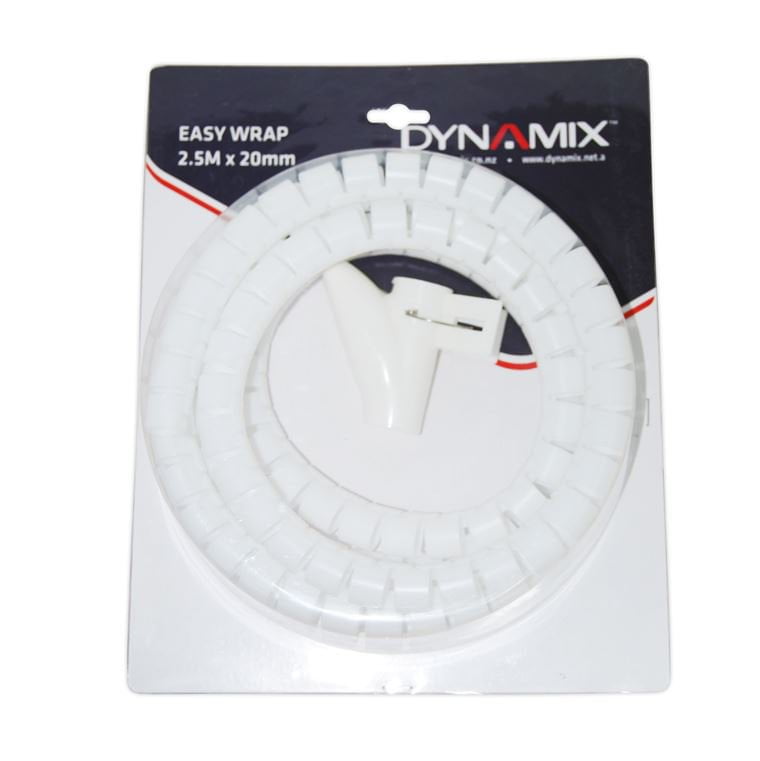 Dynamix 2.5mx20mm Easy Wrap, Cable Management Solution, White | Cable ...