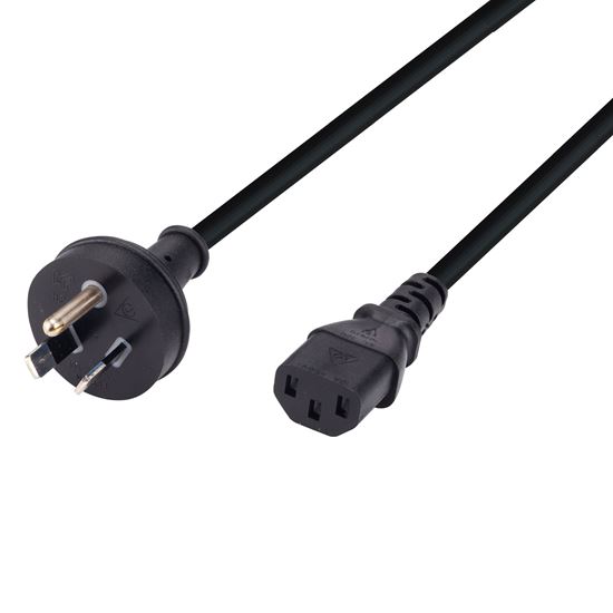DYNAMIX 3m 3-Pin Plug to IEC Female Plug with rounded Earth Pin. 10A ...