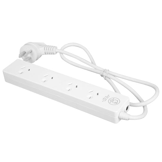 Dynamix 4-Way Powerboard, 2x Double Spaced Ports, 0.9m Lead, Overload ...