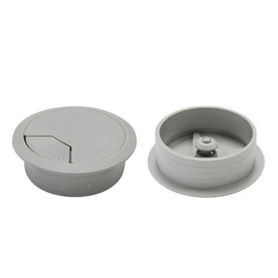 Dynamix 60mm Round Desk Grommet, Grey | Desk Organisers & Accessories ...