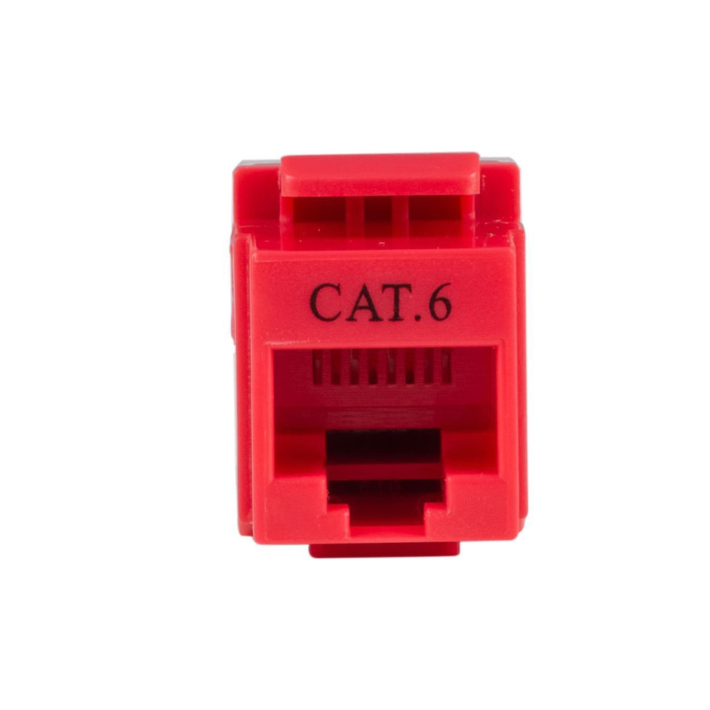 DYNAMIX Cat6 RED Keystone RJ45 Jack for 110 Face Plate T568A/T568B Wir ...