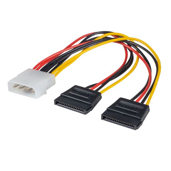 DYNAMIX Dual Port Serial ATA Power Splitter Cable, Converts standard 5 ...